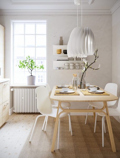 STENARED dining table stone effect quartz bamboo IKEA